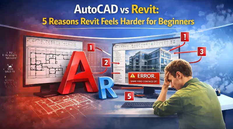 AutoCAD vs Revit: 5 Reasons Revit Feels Harder for Beginners