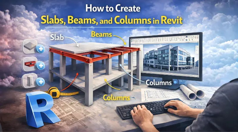 How to Create Slabs, Beams, and Columns in Revit | Step-by-Step Guide
